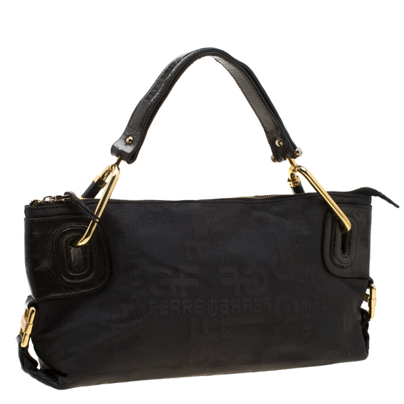 Gianfranco Ferre | Bags | Gianfranco Ferre Black Nylon And Leather ...